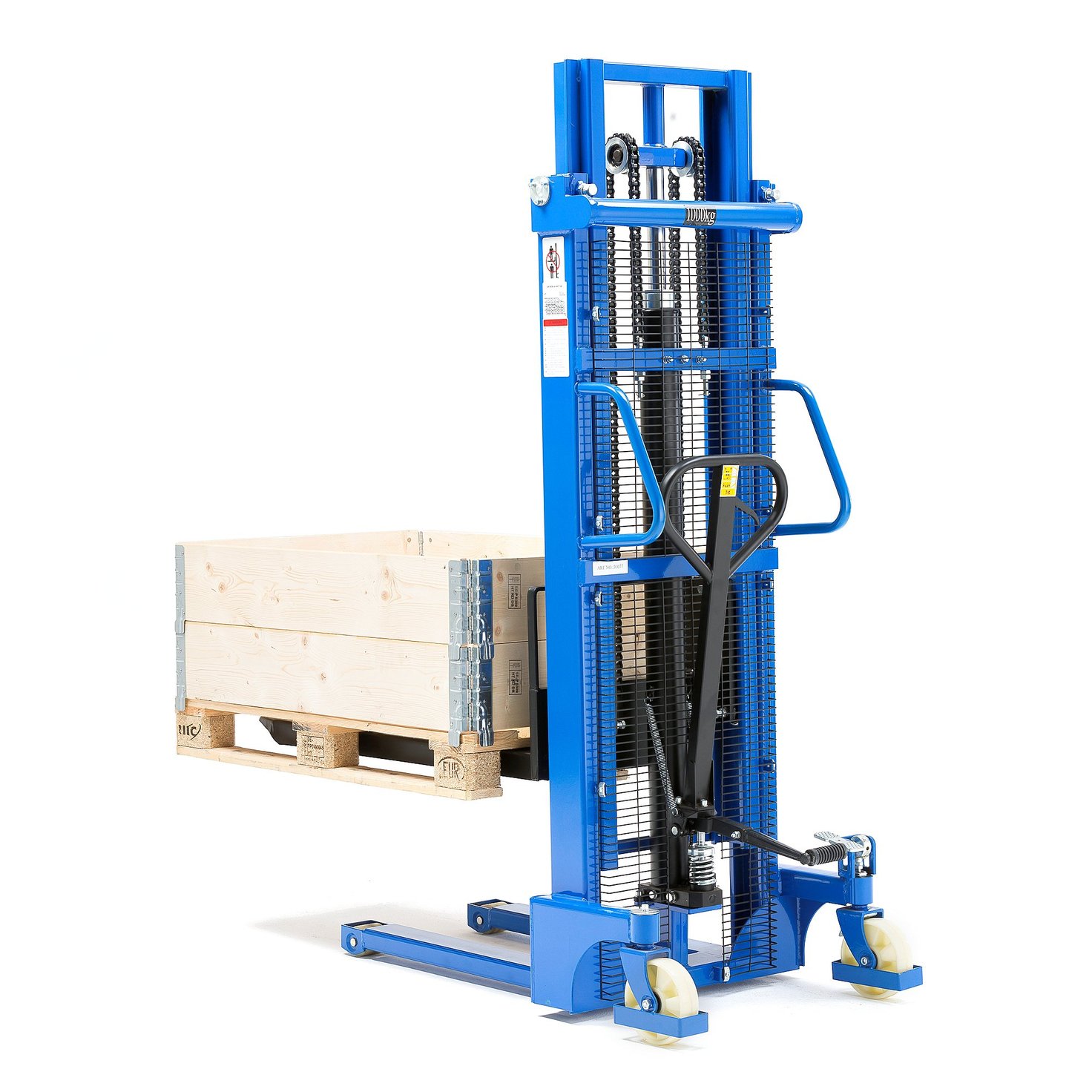 Manual stacker RAISE, 1000 kg load, 2500 mm lift height | AJ Products