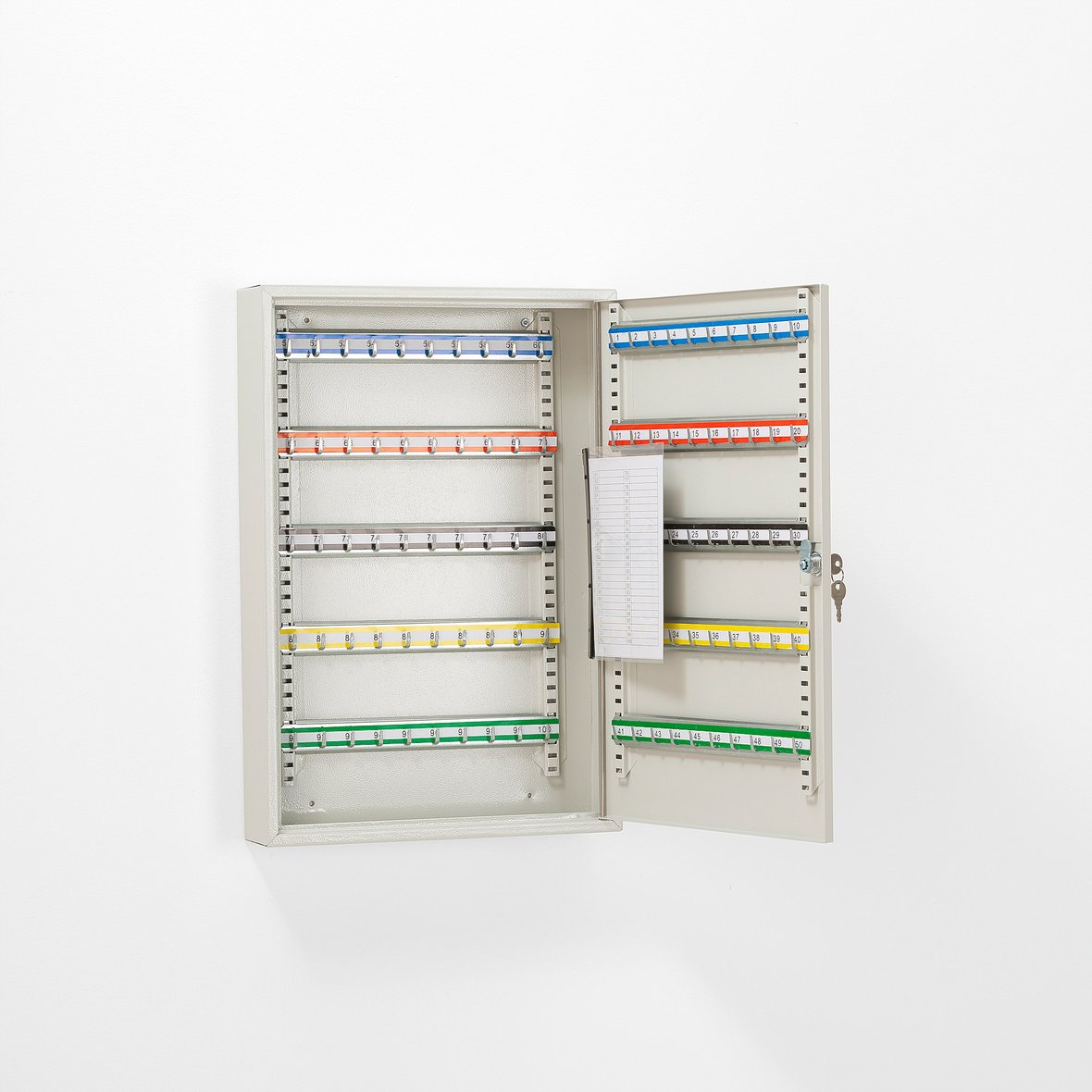 Large key cabinet ROWLEY, 100 hooks, 550x380x80 mm | AJ Products