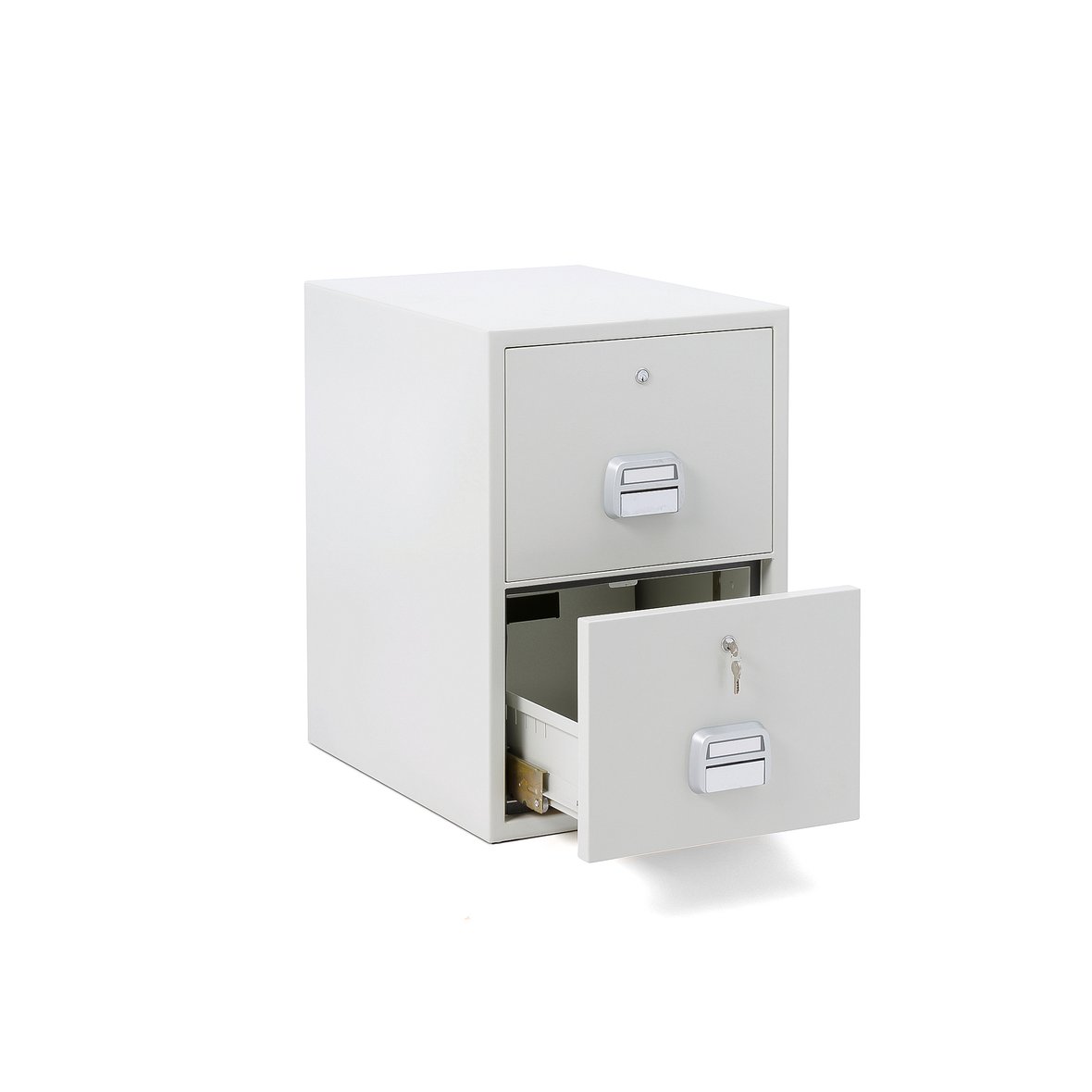Fireproof filing cabinet SHELL, 90 min. key lock, A4/foolscap, 2 ...