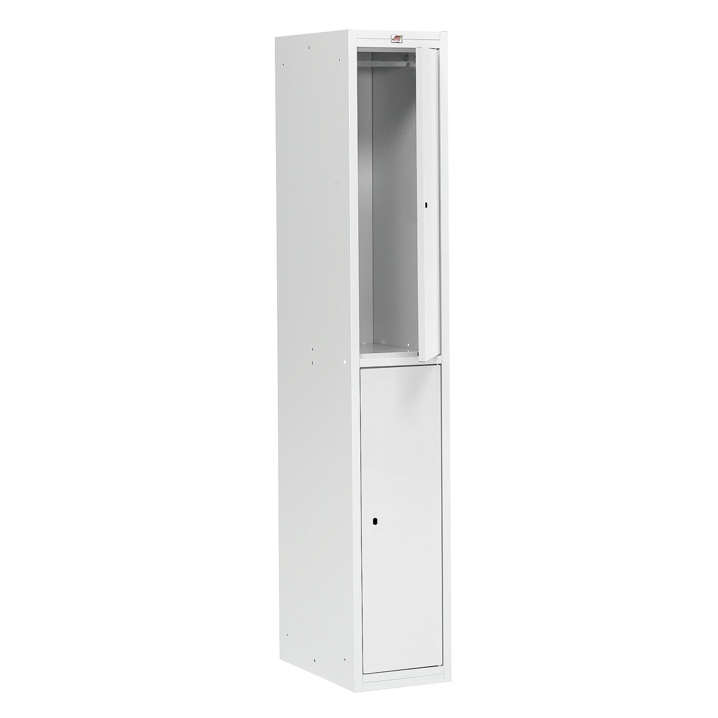 Flatpack clothes locker COACH, W 300 mm, 2 doors, grey frame, grey ...