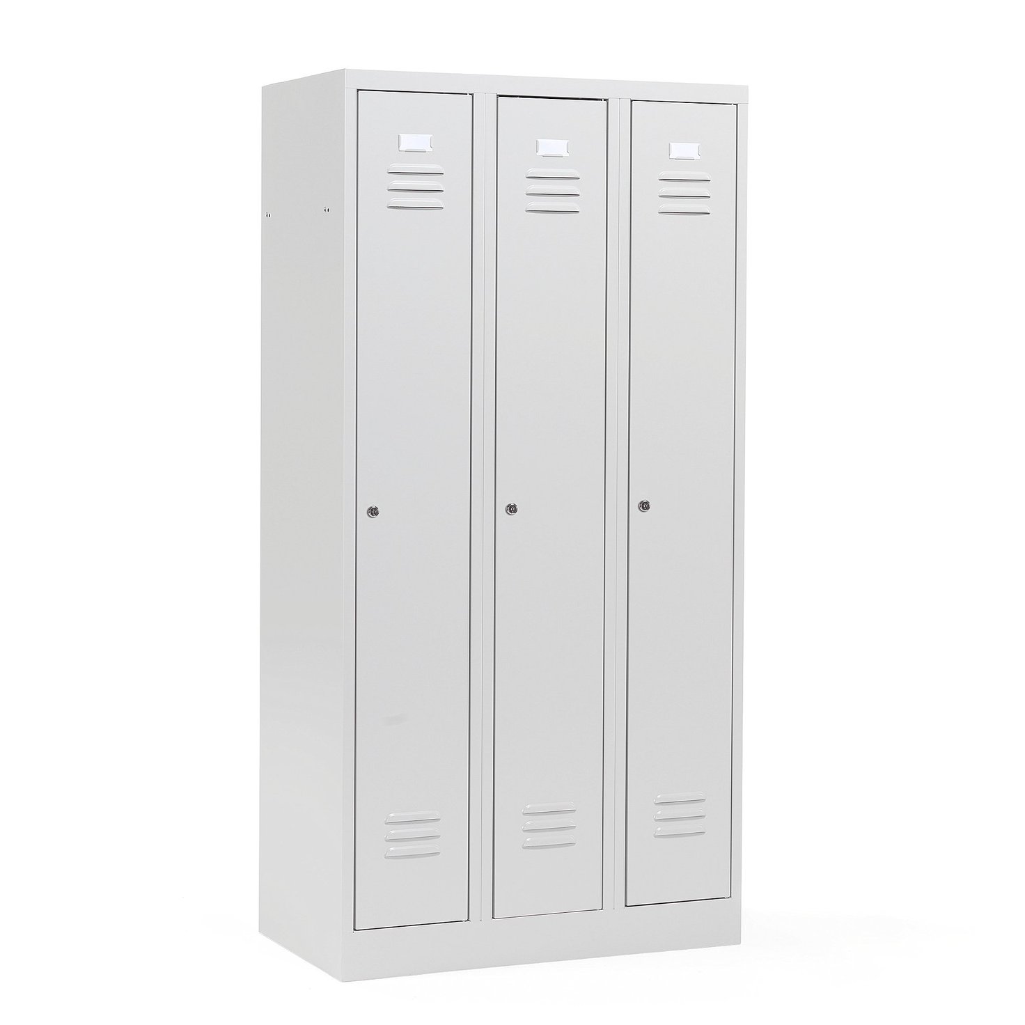Clothes locker CAMPUS, 3 modules, 3 doors, 1800x900x500 mm, light grey ...