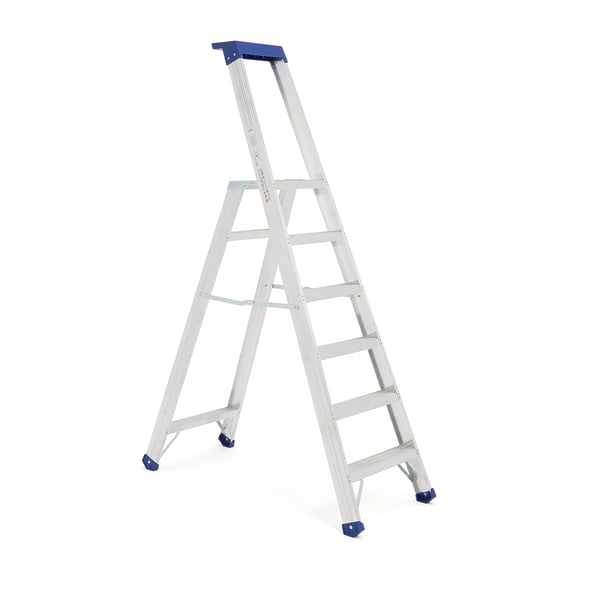 Professional alu stepladder HIGHER, 6 treads, H 1380 mm | AJ Products