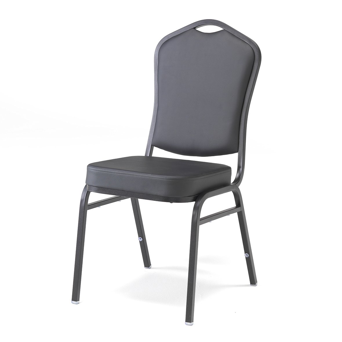 Stacking restaurant chair CHICAGO, black skai, black | AJ Products