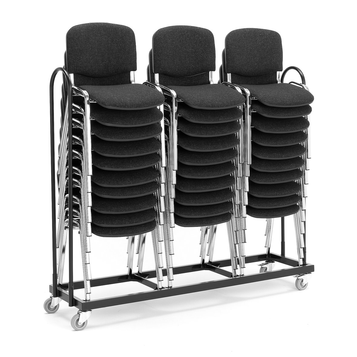 Chair trolley NELSON, for 3x10 chairs, black | AJ Products