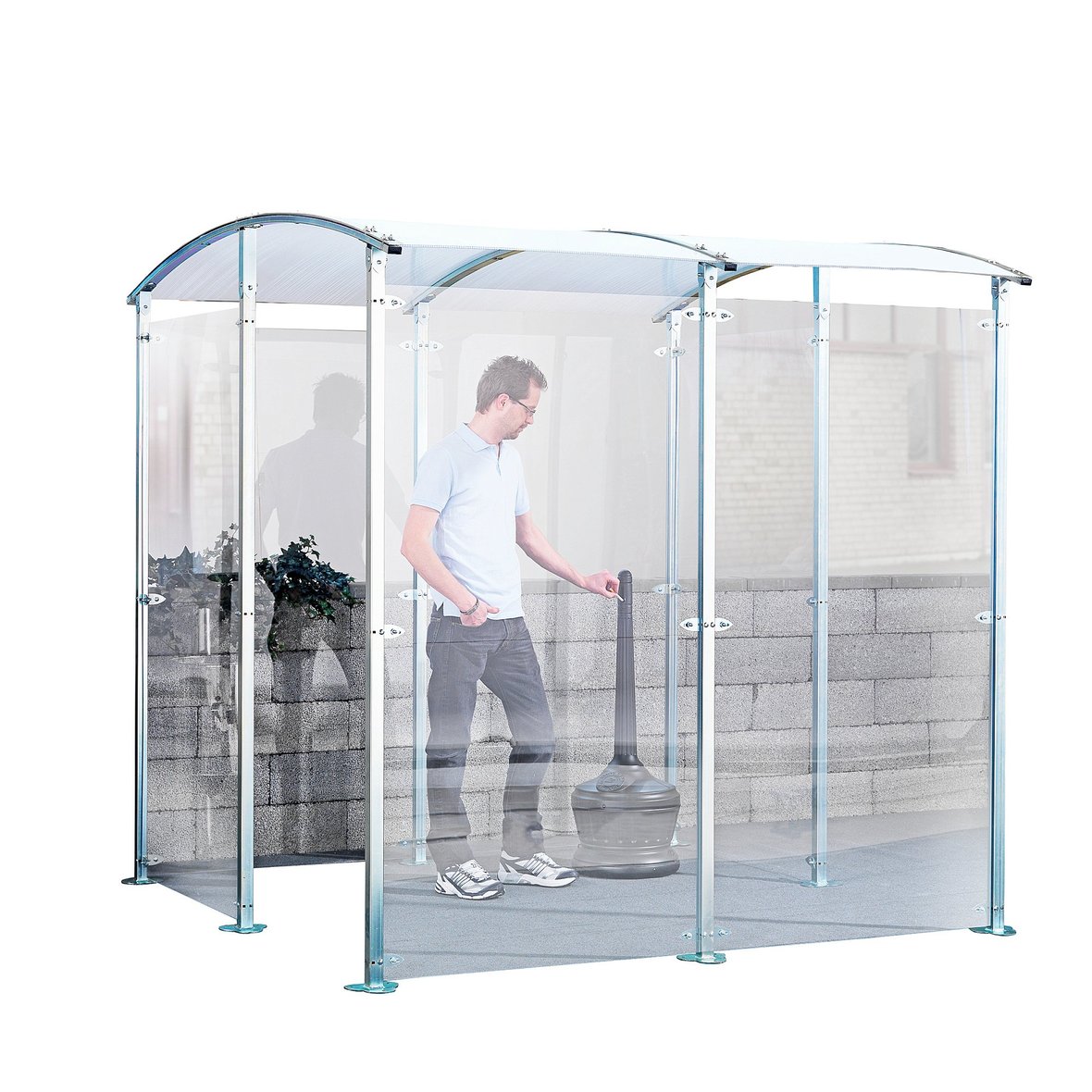 Plexiglass outdoor smoking shelter, 2200x2150x2150 mm | AJ Products