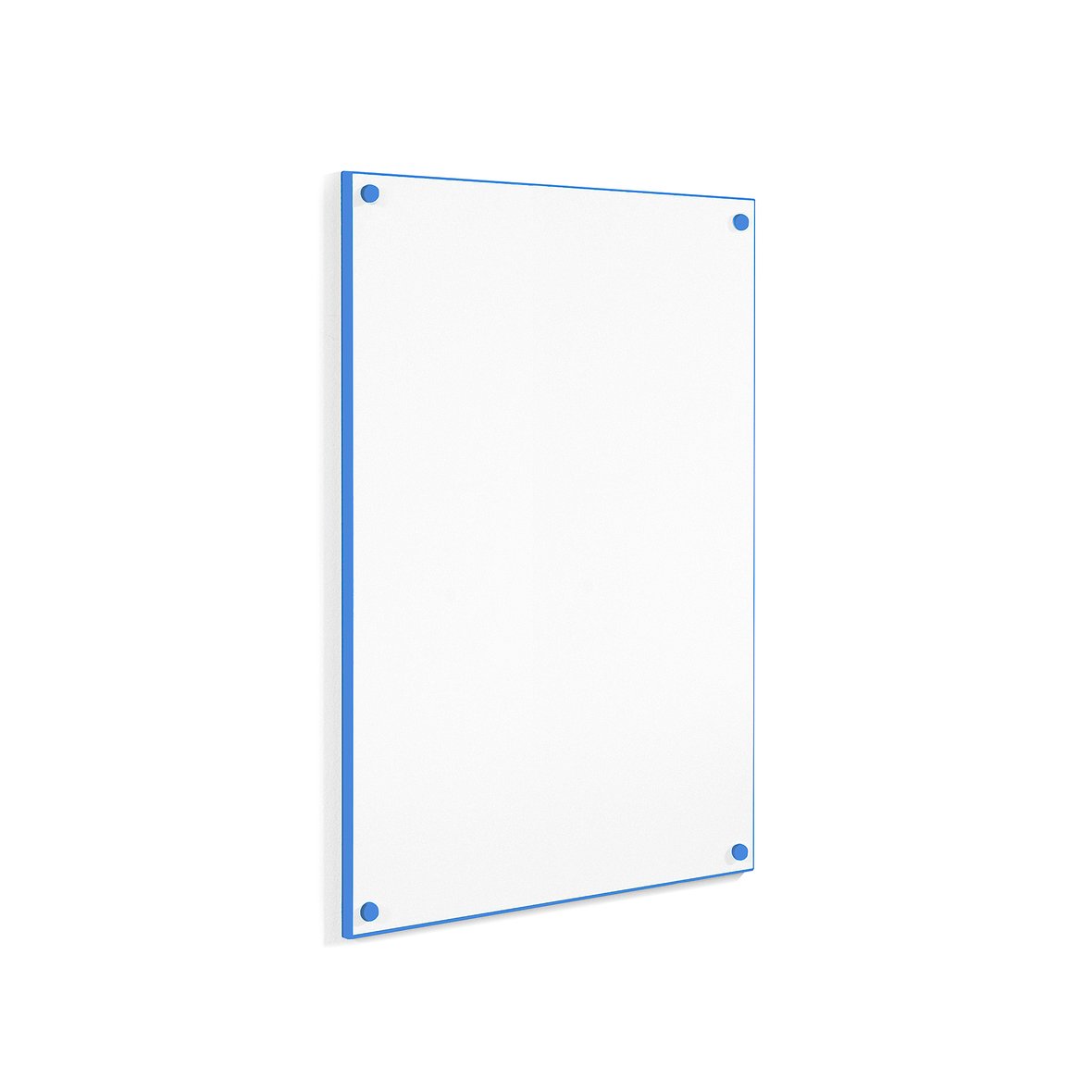Frameless whiteboard, 876x578 mm, blue edging | AJ Products