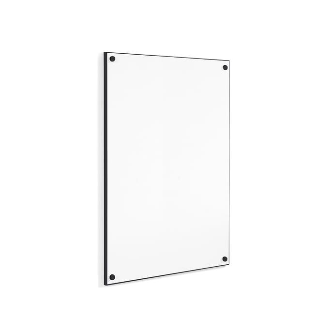 Frameless whiteboard, 876x578 mm, black edging | AJ Products