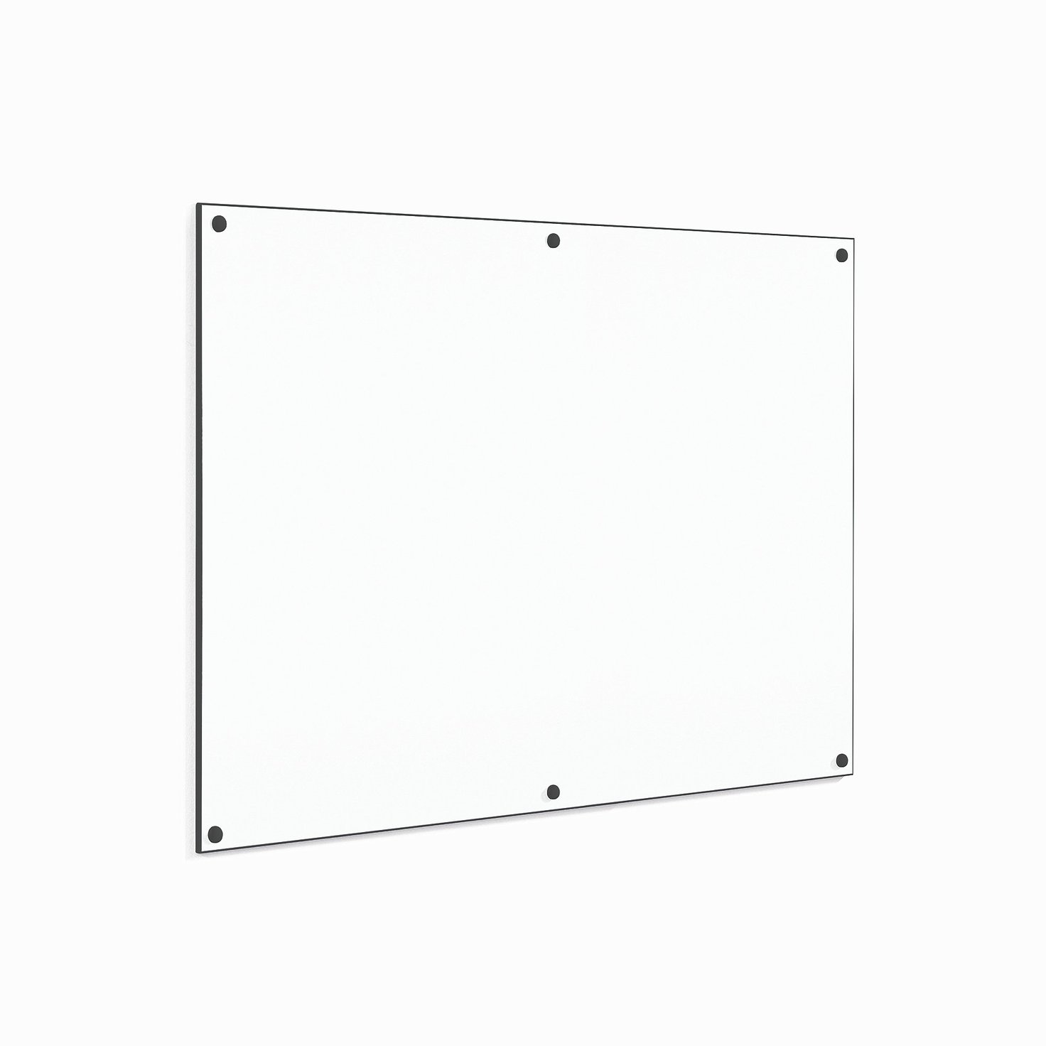 Frameless whiteboard, 1779x1176 mm, black edging | AJ Products