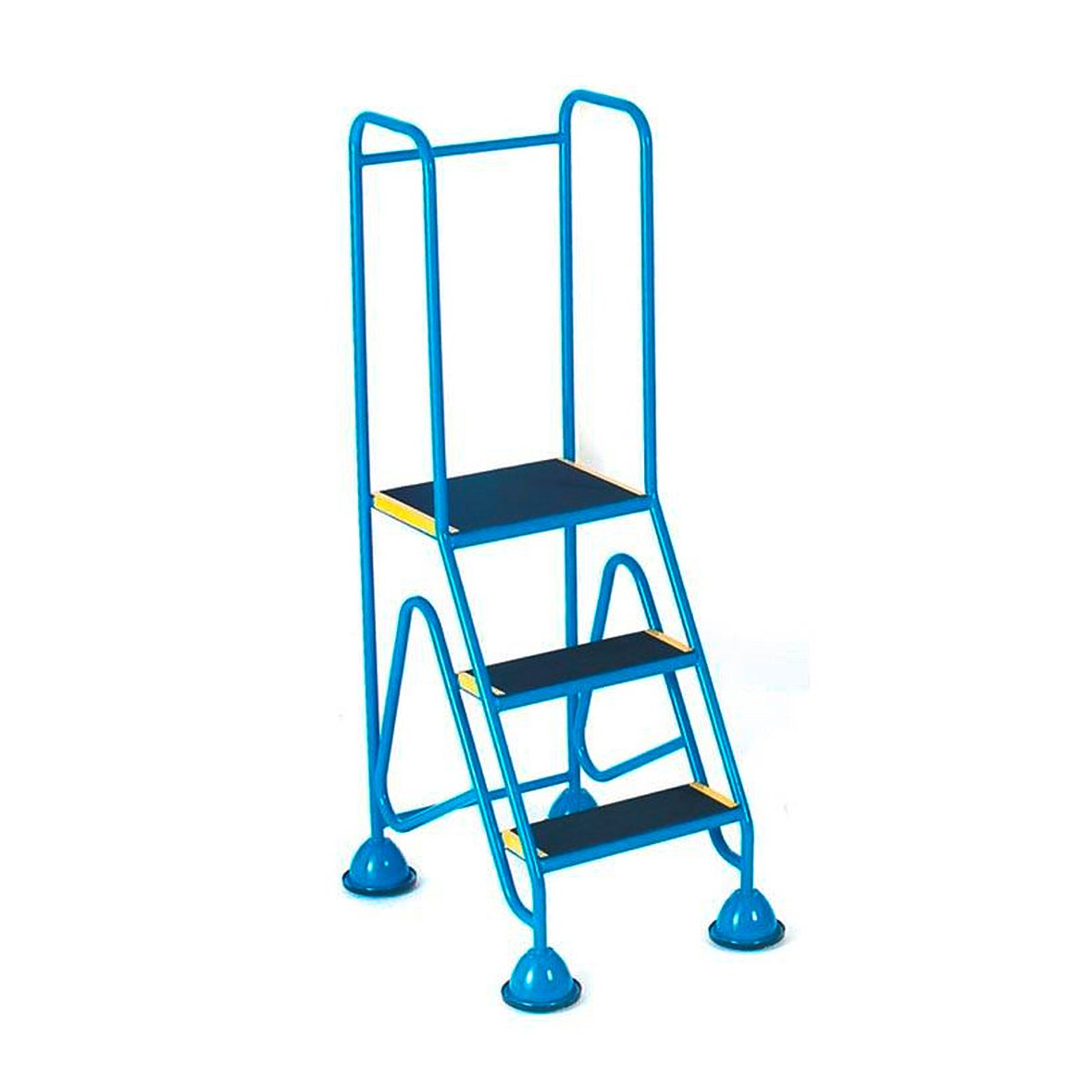 Mobile steps, 3 treads, full handrail, H 750 mm | AJ Products