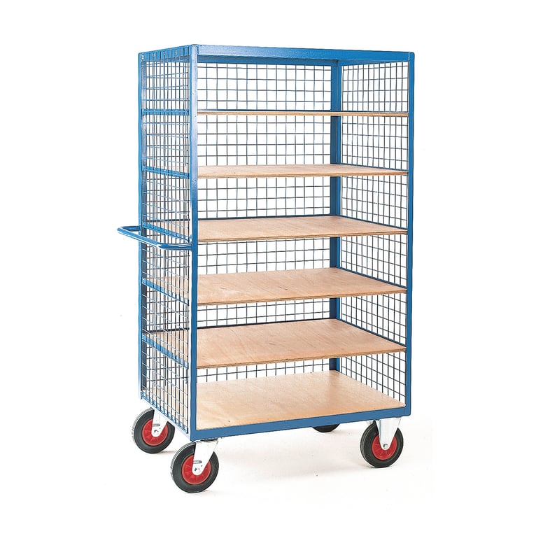 Shelf trolley, 6 shelves, 500 kg load, 1000x700x1780 mm | AJ Products