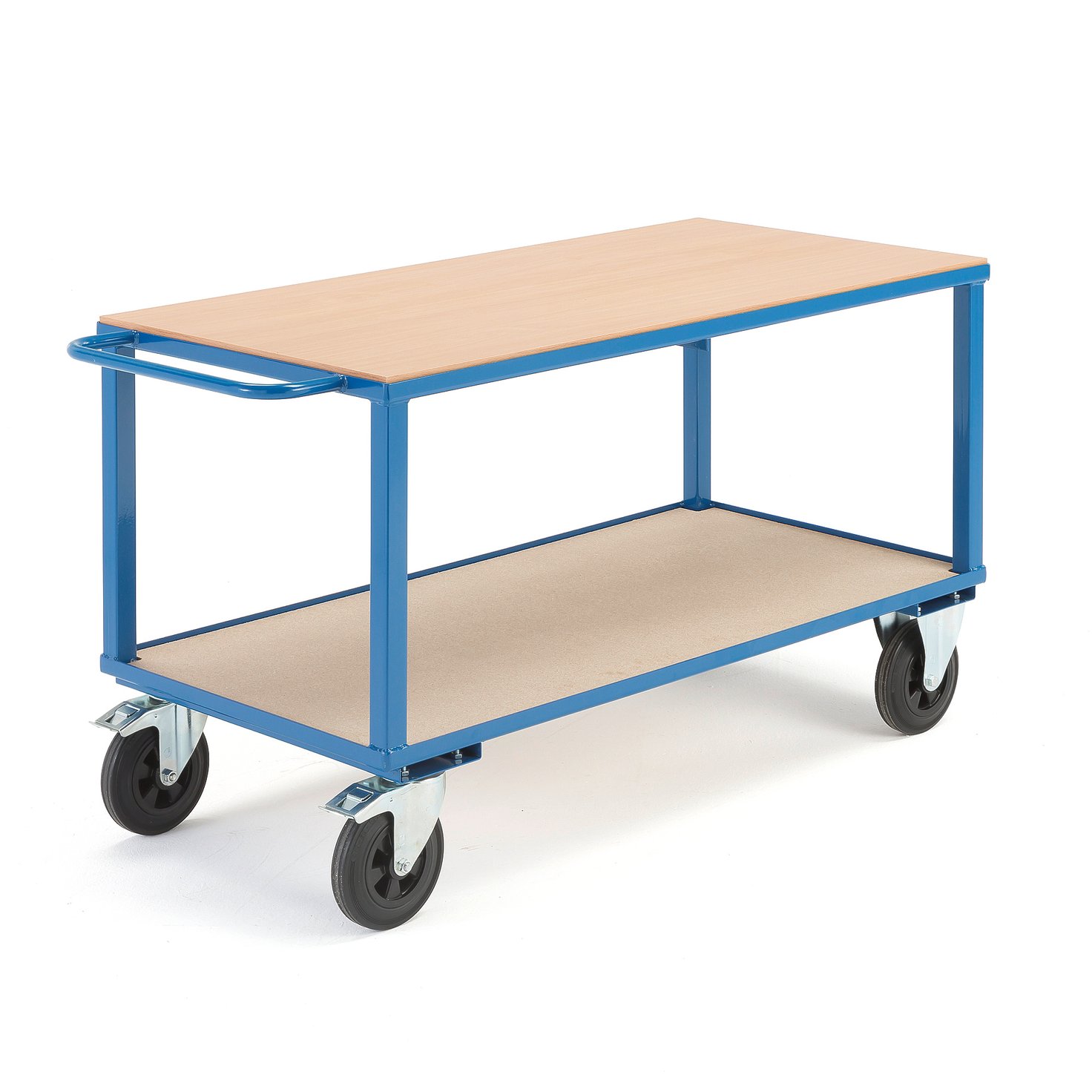 Workshop trolley SEDAN, brakes, 600 kg load, 1400x700x830 mm | AJ Products