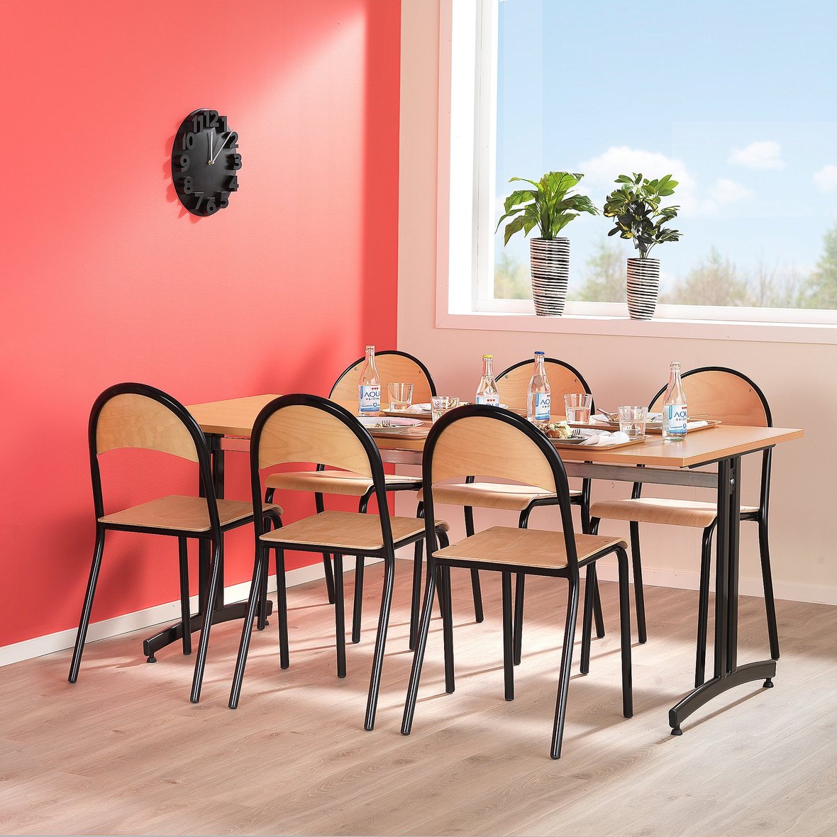 Canteen chair TAMPA, beech, black | AJ Products