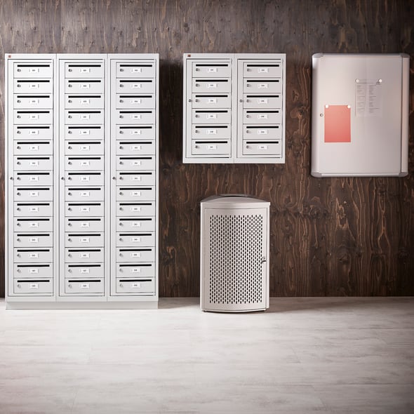 Post locker MAILMAN, wall mounted, 12 boxes, 820x760x450 mm | AJ Products