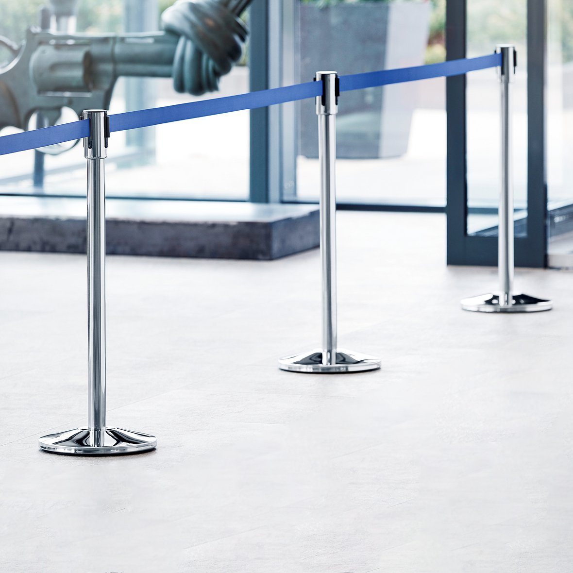 Retractable belt barrier system, L 2000 mm | AJ Products