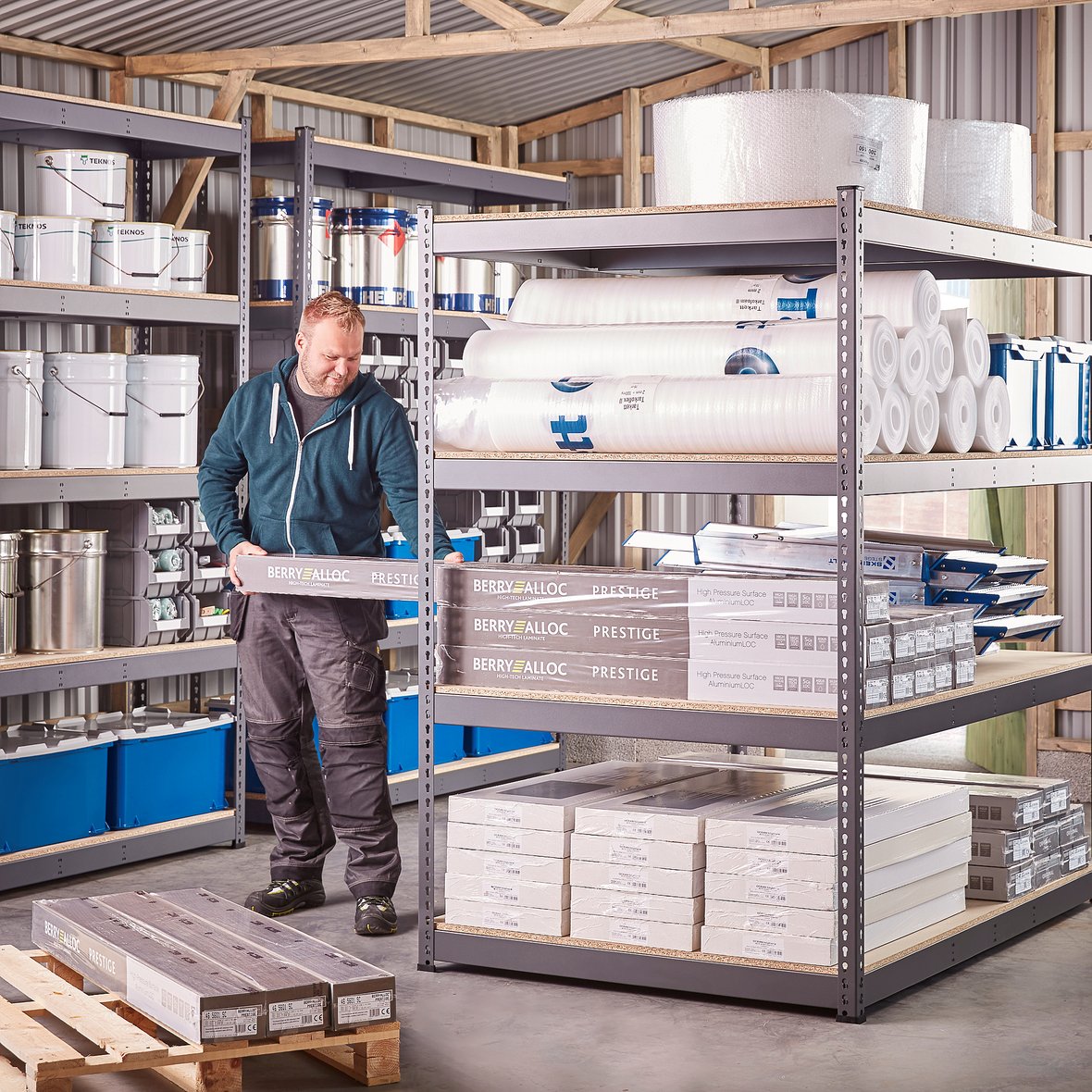 Lagerreol COMBO, H1980 B1840 D1230 mm, 700 kg | AJ Produkter