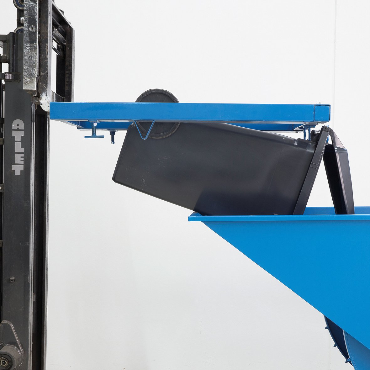 Wheelie bin handler, for 40-400 L bins, 1140x1120 mm | AJ Products