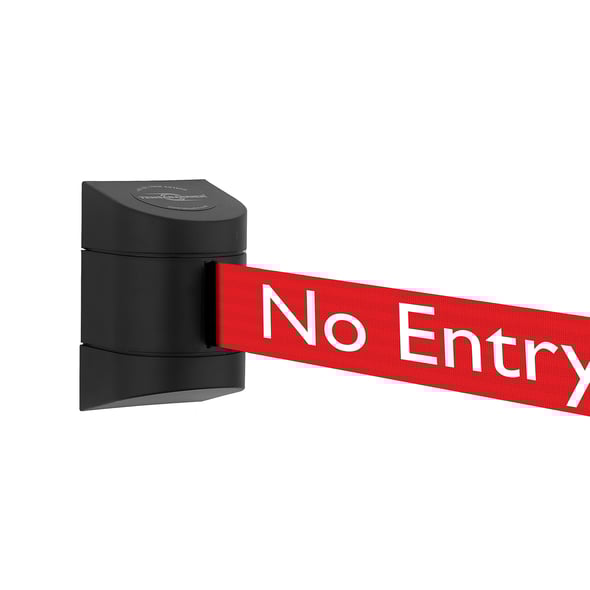 Tensabarrier® medium printed belt barrier, No Entry, 4.6 m | AJ Products