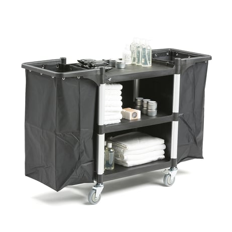 Service trolley MOVE with 2 bags, 1380x480x950 mm | AJ Products