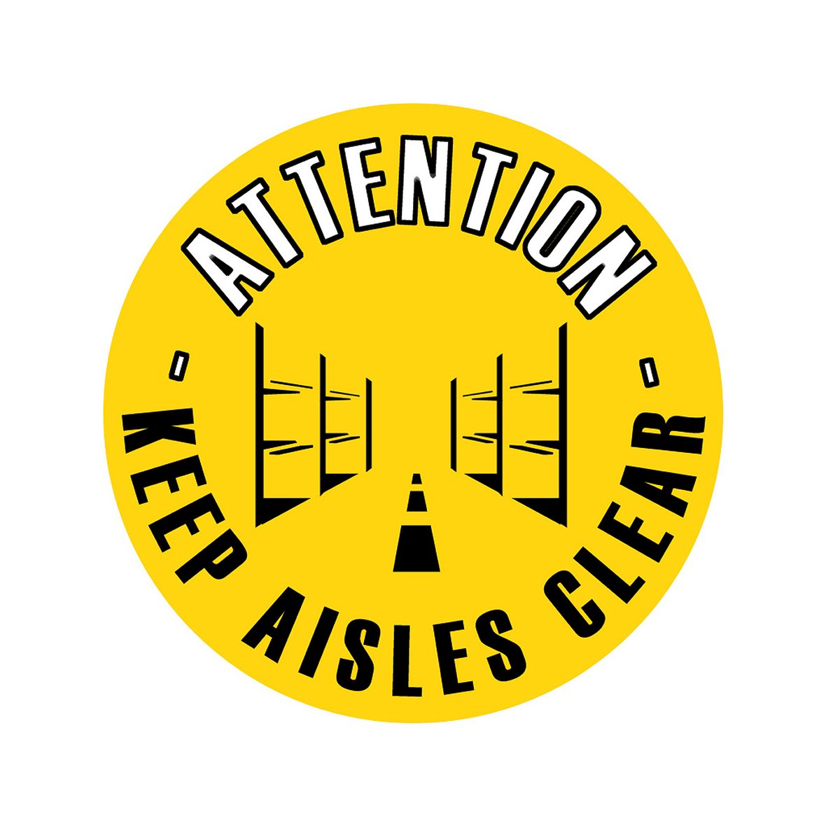 Graphic floor sign, Keep aisles clear | AJ Products