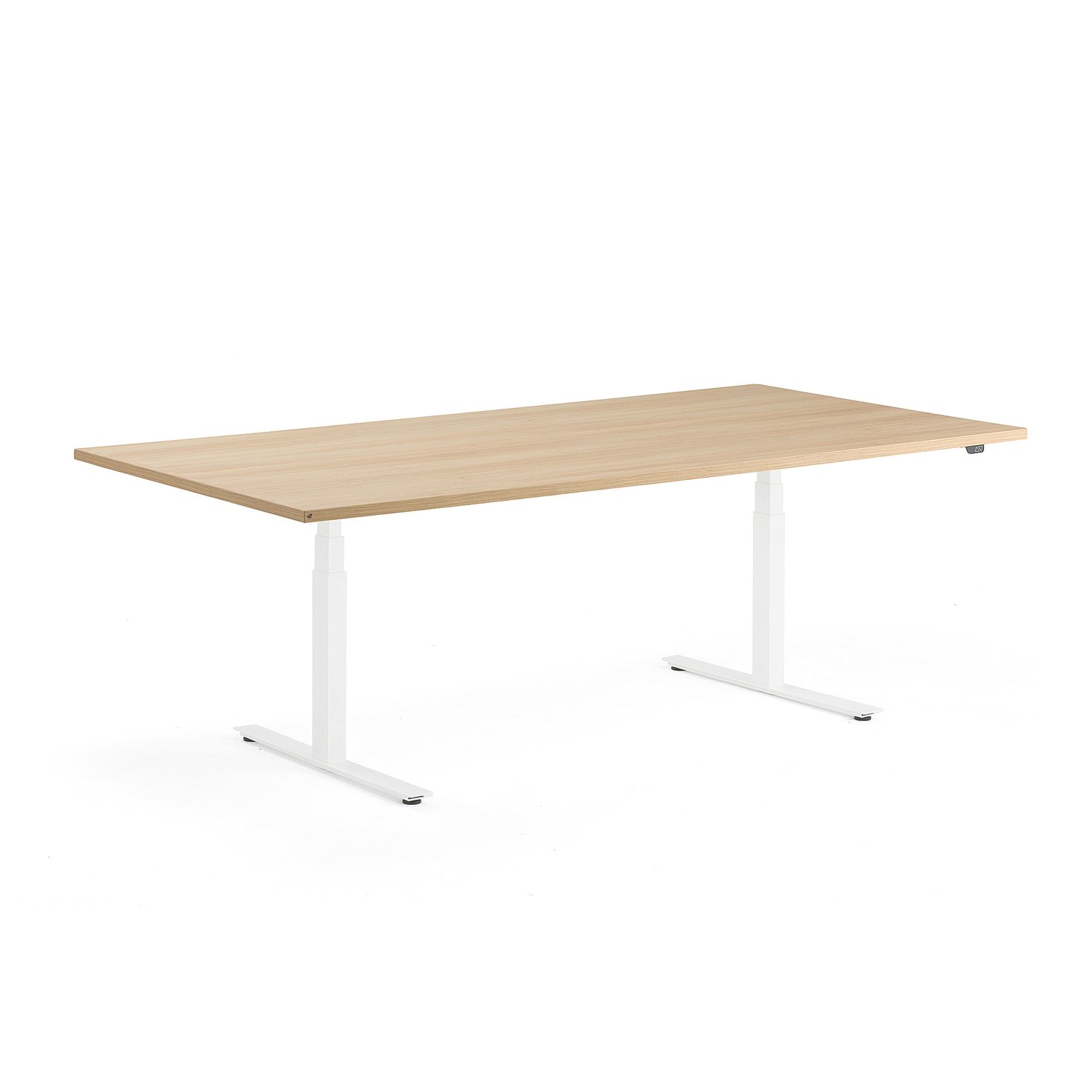 Standing conference table MODULUS, 2400x1200 mm, white frame, oak | AJ ...