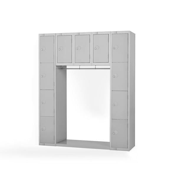 Archway locker, 11 doors, 1800x1500x450 mm, grey | AJ Products