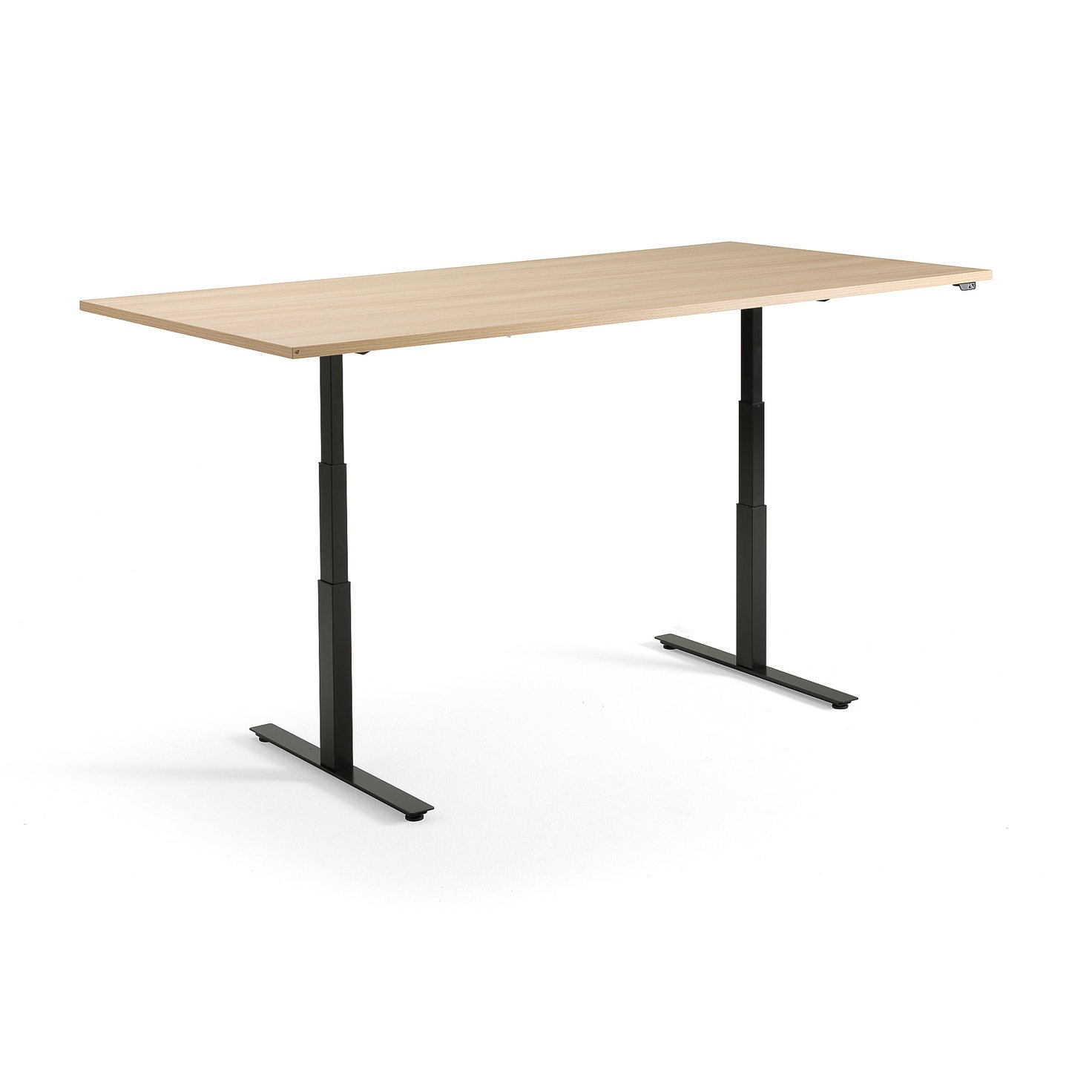 Standing conference table MODULUS, 2400x1200 mm, black frame, oak | AJ ...