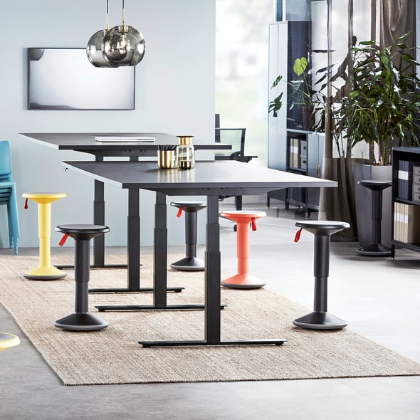 Standing conference table MODULUS, 2400x1200 mm, black frame, black ...