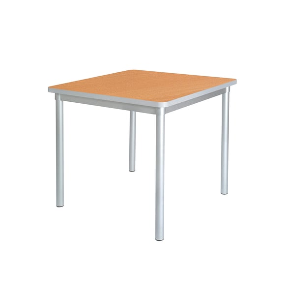 School dining table ENVIRO, square, 750x750x710 mm, beech, silver | AJ ...