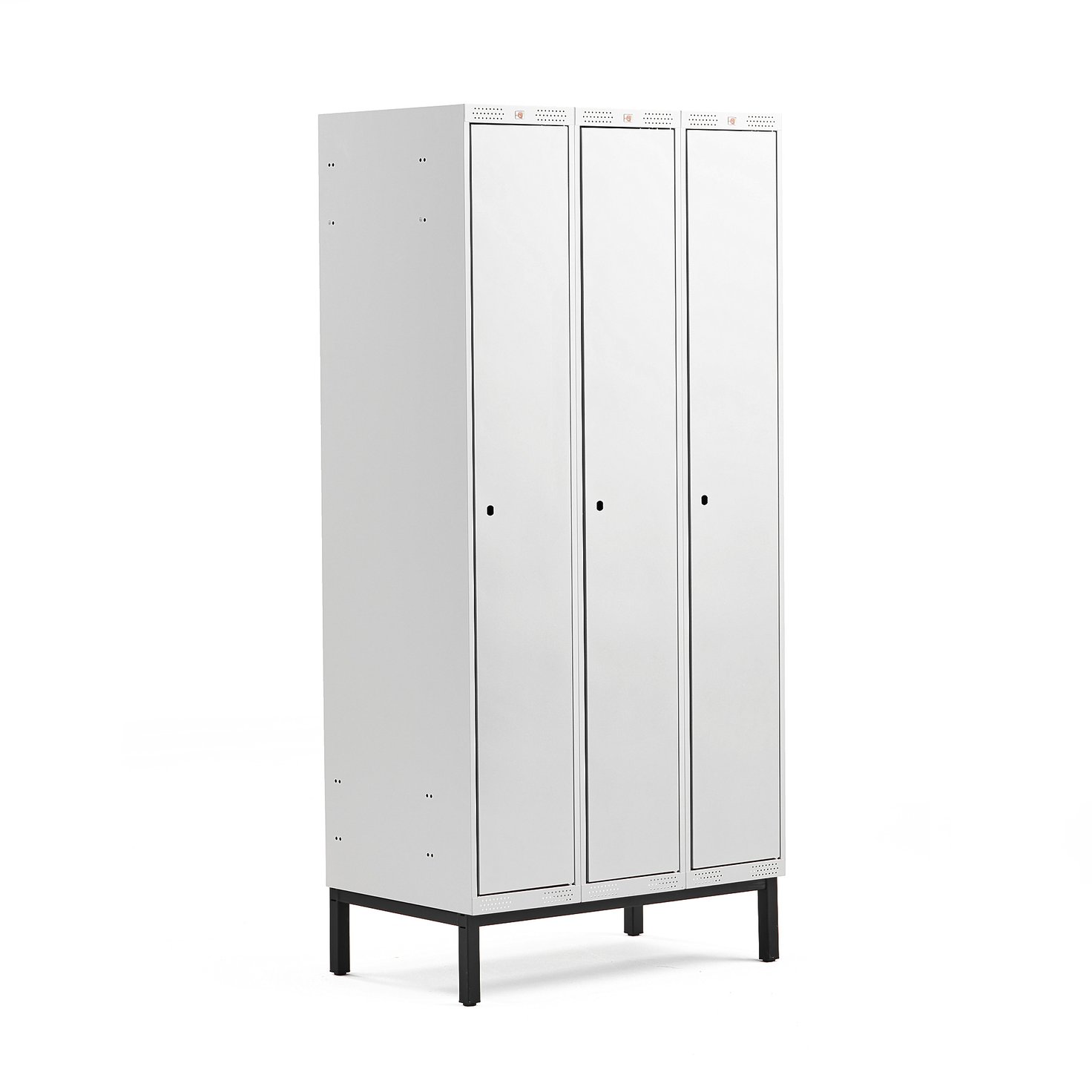 Clothes locker CLASSIC, leg frame, 3 modules, 1940x900x550mm, grey | AJ ...