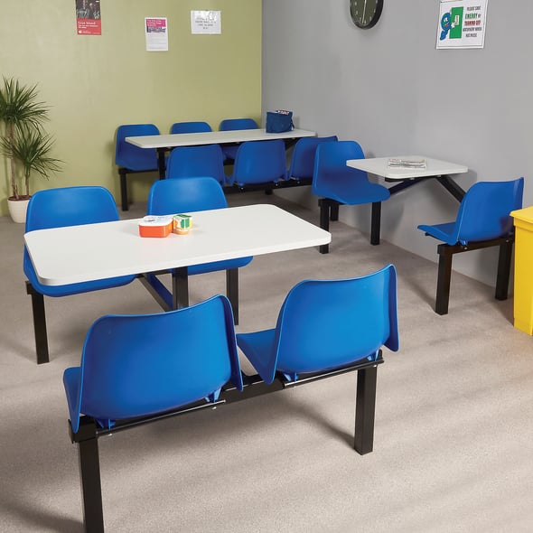 Fast food seating unit, 4 seats, 2-way entry | AJ Products