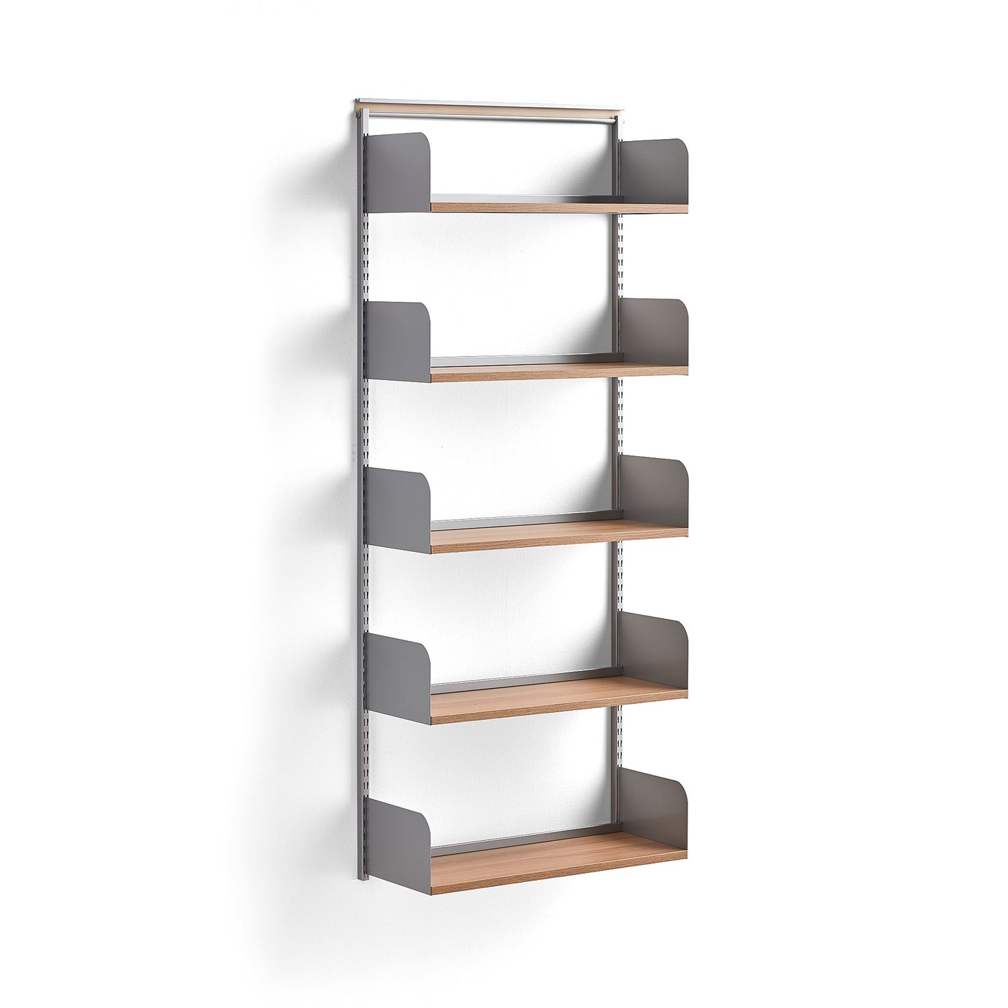 Hyllesystem SHAPE, vegg, grunnseksjon, hyller i laminat, H1951 B800 ...