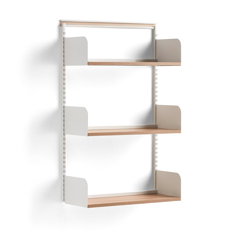 Hyllesystem SHAPE, vegg, grunnseksjon, hyller i laminat, H1237 B800 ...