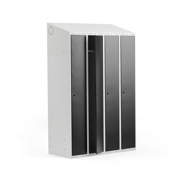 Full length locker CLASSIC, 4 modules, 1900x1200x550 mm, black | AJ ...