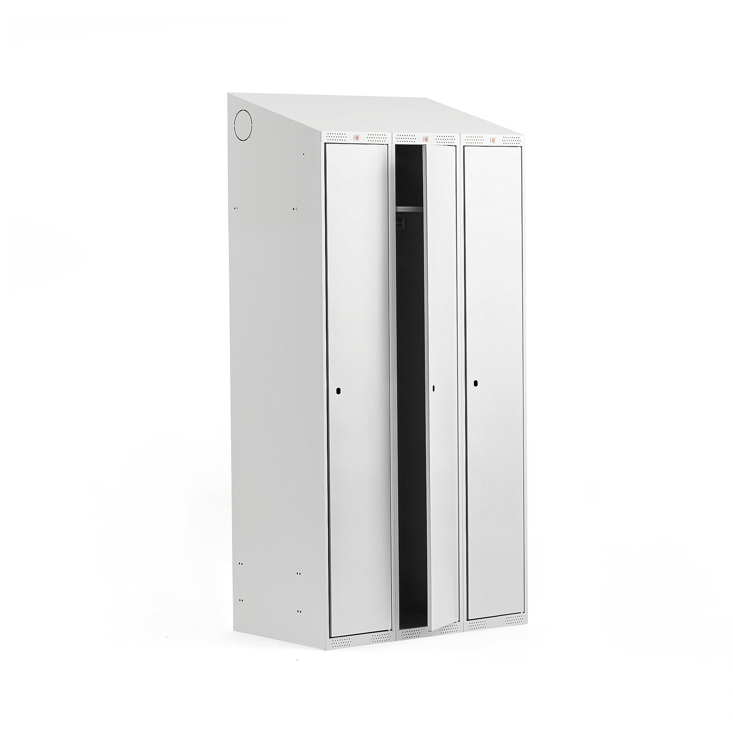 Full length locker CLASSIC, 3 modules, 1900x900x550 mm, grey | AJ Products