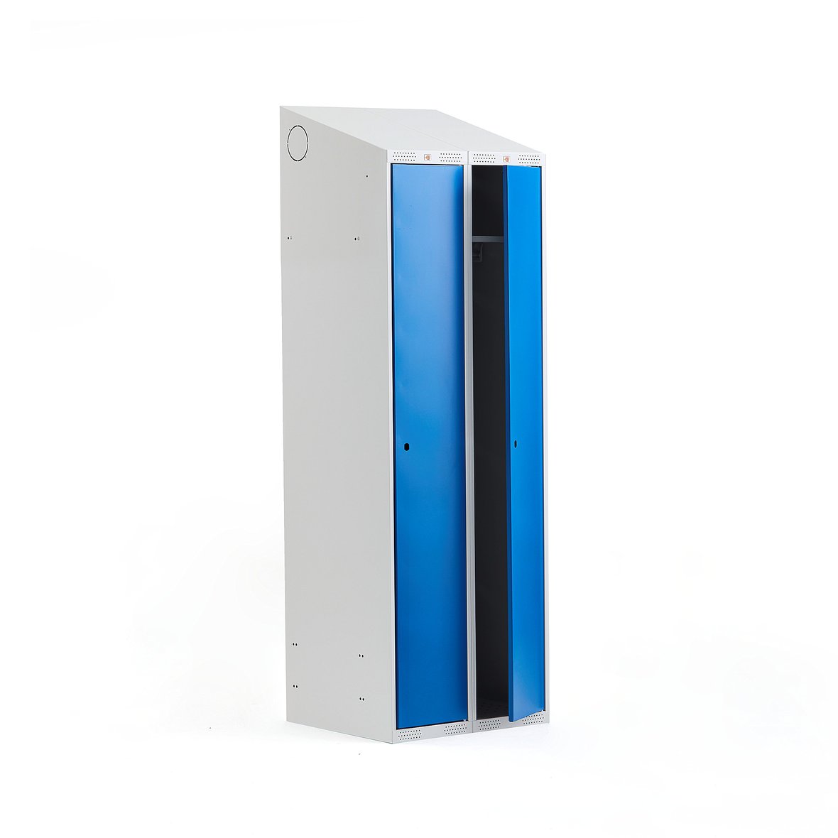 Full length locker CLASSIC, 2 modules, 1900x600x550 mm, blue | AJ Products