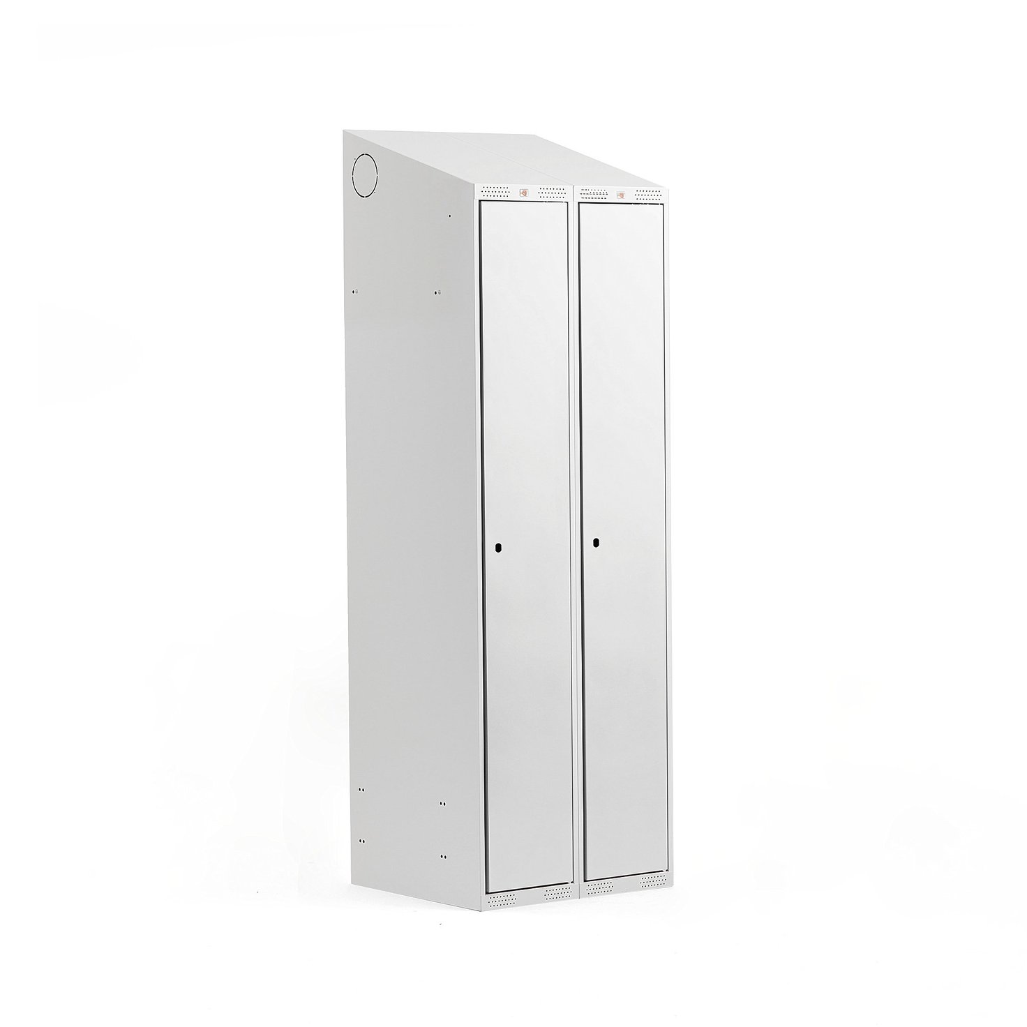 Full length locker CLASSIC, 2 modules, 1900x600x550 mm, grey | AJ Products