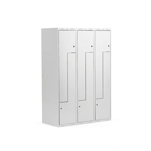 Z-lockers CLASSIC, 3 modules, 6 doors, 1740x1200x550 mm, grey | AJ Products