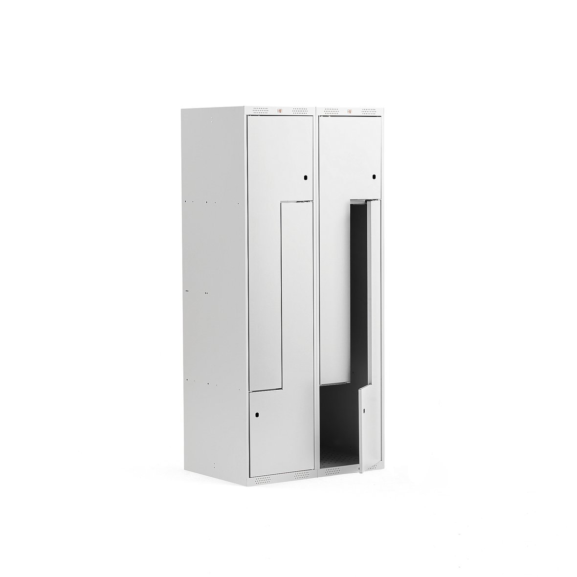 Z-lockers CLASSIC, 2 modules, 4 doors, 1740x800x550 mm, grey | AJ Products