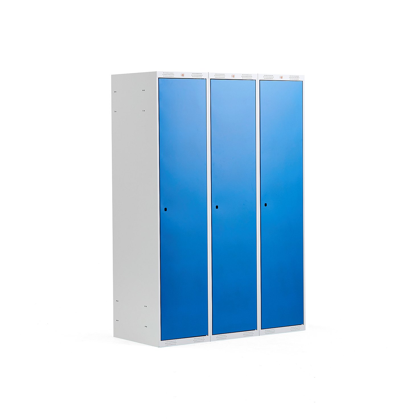 Clothes locker CLASSIC, 3 modules, 1740x1200x550 mm, blue | AJ Products