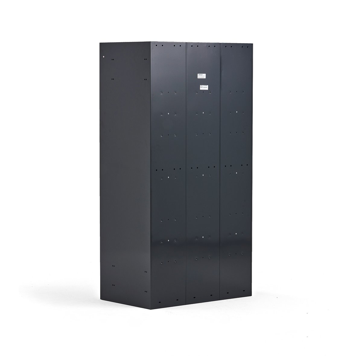 Clothes locker CURVE, 3 modules, 3 doors, 1740x900x550, red | AJ Products