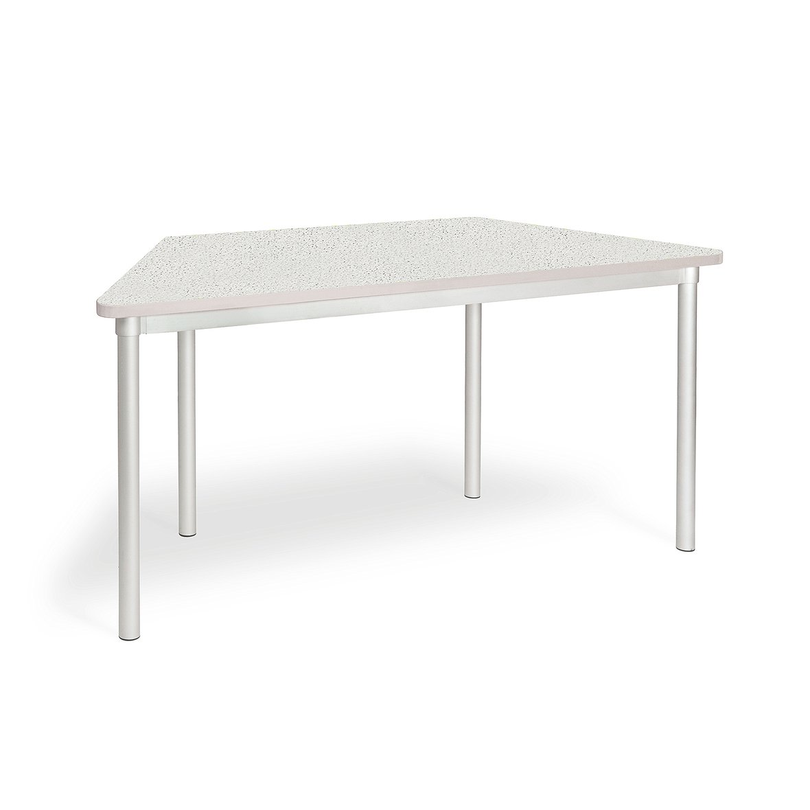 Trapezoidal classroom table ENVIRO, 1400x590x760 mm, speckled grey ...