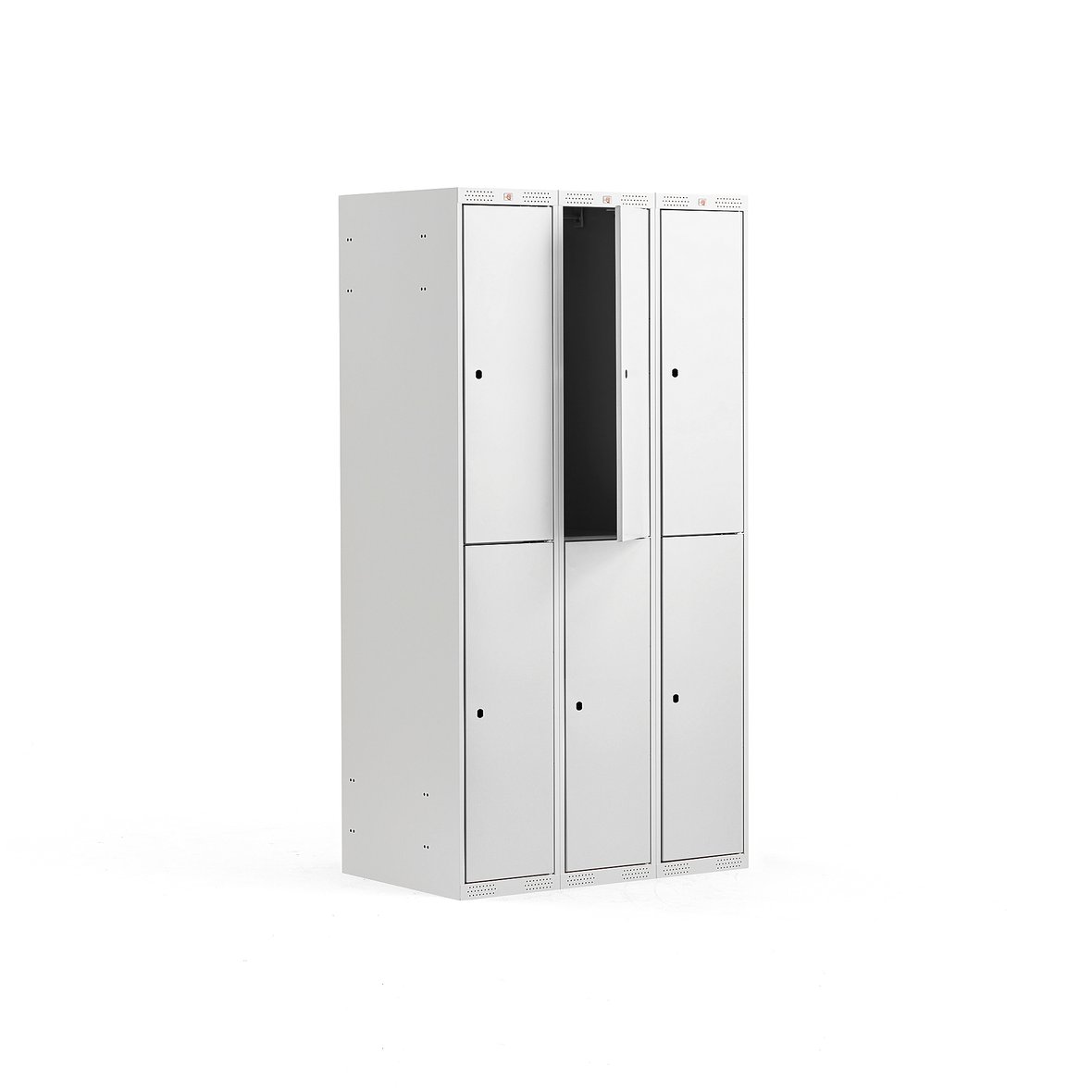 2 door locker CLASSIC, 3 modules, 1740x900x550 mm, grey | AJ Products