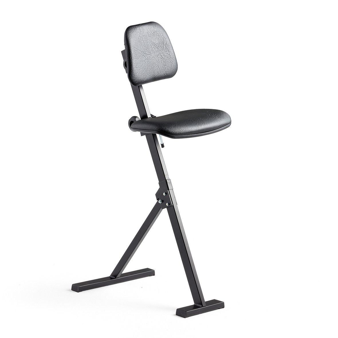 Sit-stand chair, synthetic leather, black | AJ Products