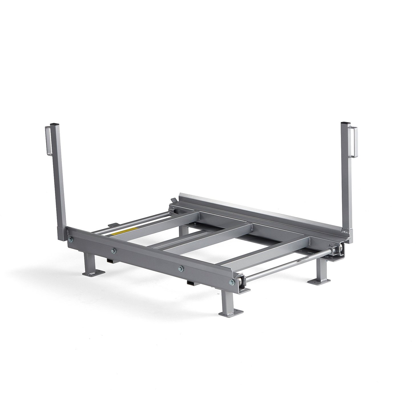 Pull-out pallet cradle, double sided floor model, 600 kg load | AJ Products