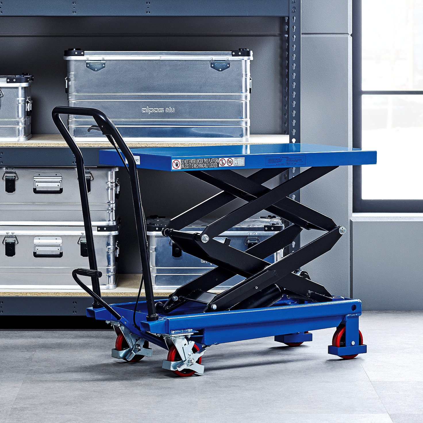 Lift trolley ACE, 350 kg load, 355-1300 mm lift height | AJ Products