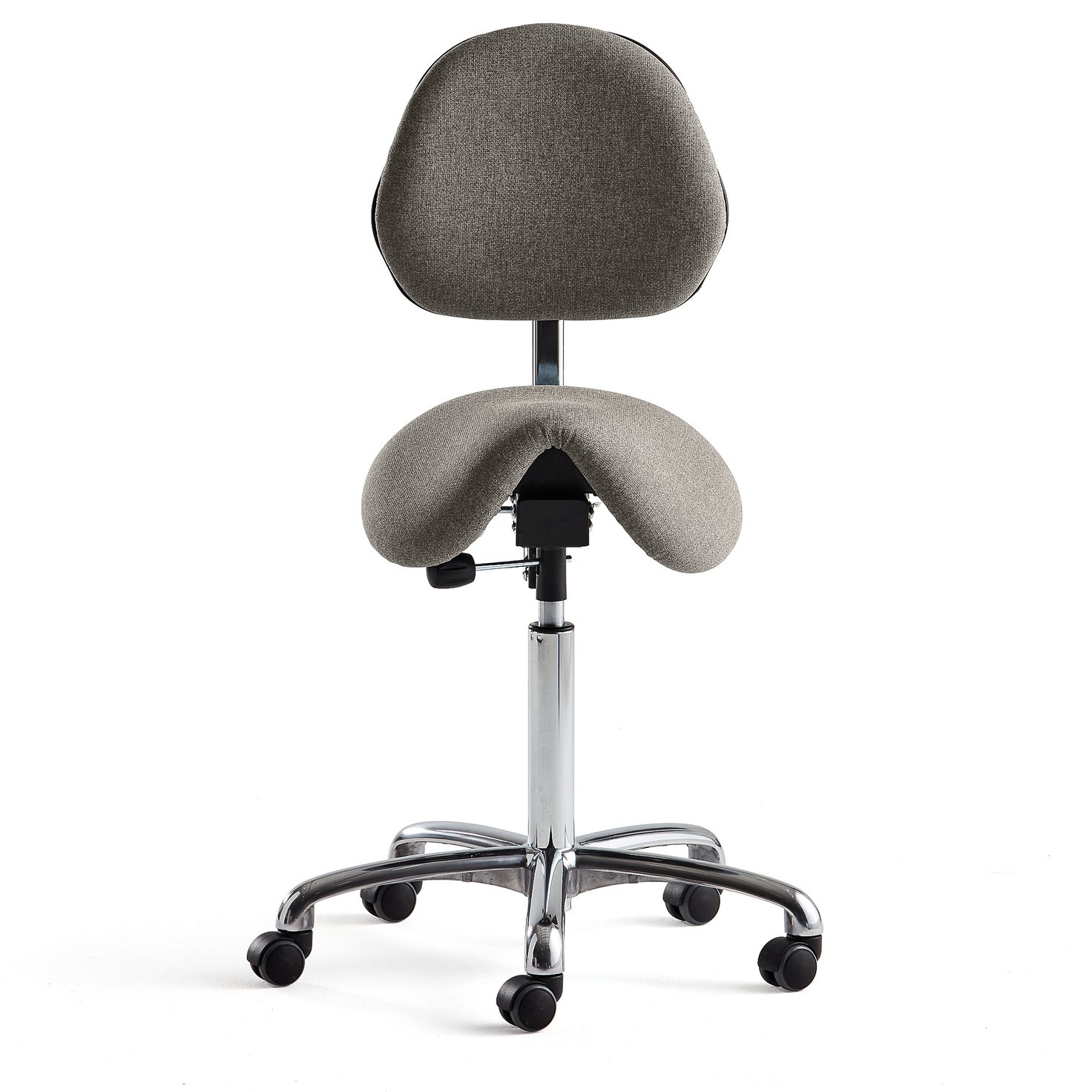 Sadelstol DERBY med ryggstöd, tyg, gråbeige | AJ Produkter