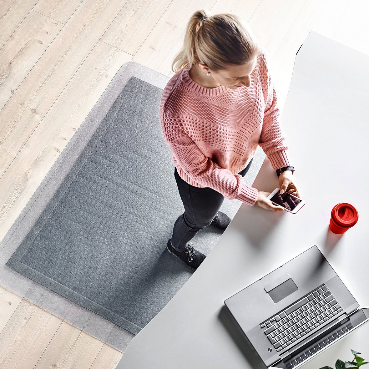 Sit-stand desk chair mat STAY, 1200x1500 mm | AJ Products