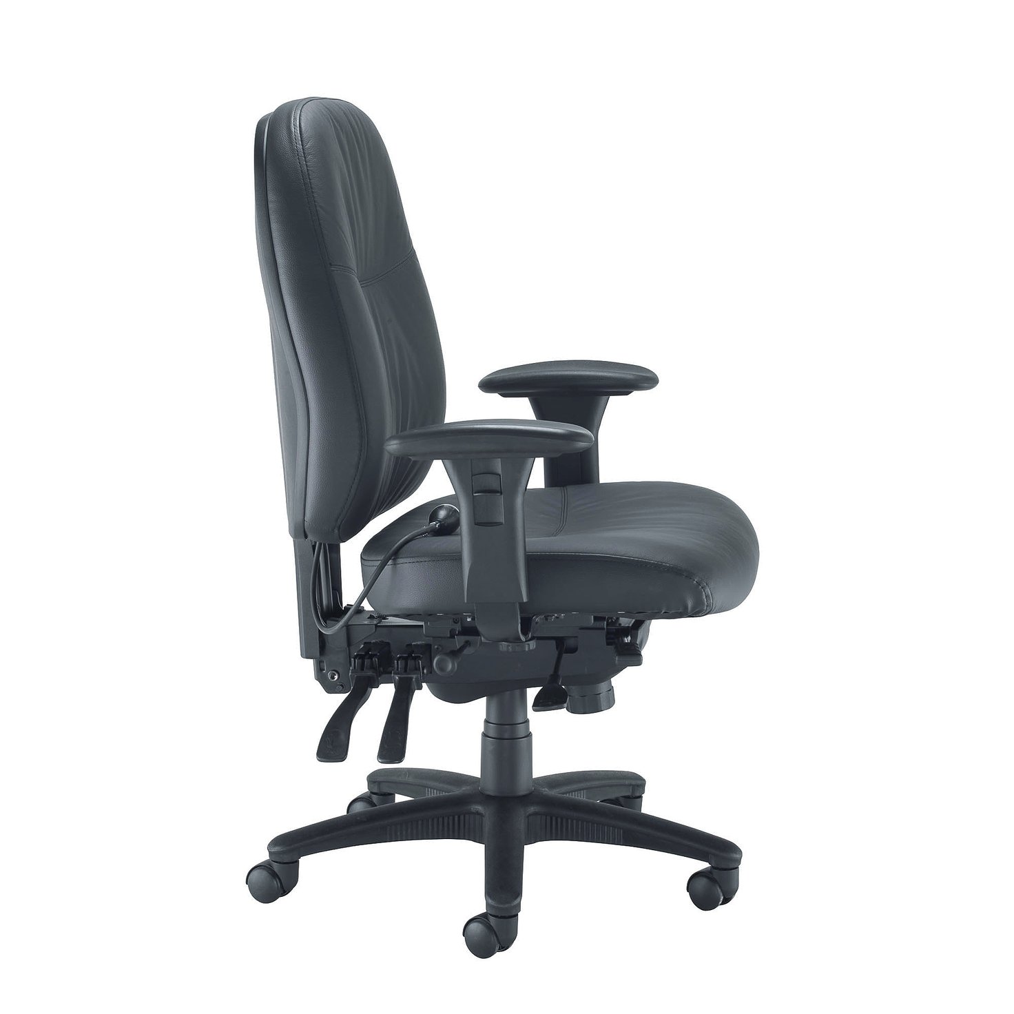 24 hour chair ALTON, high back, black faux leather | AJ Products