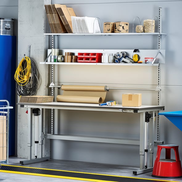 Complete height-adjustable workbench MOTION, electric, 2000x800 mm ...