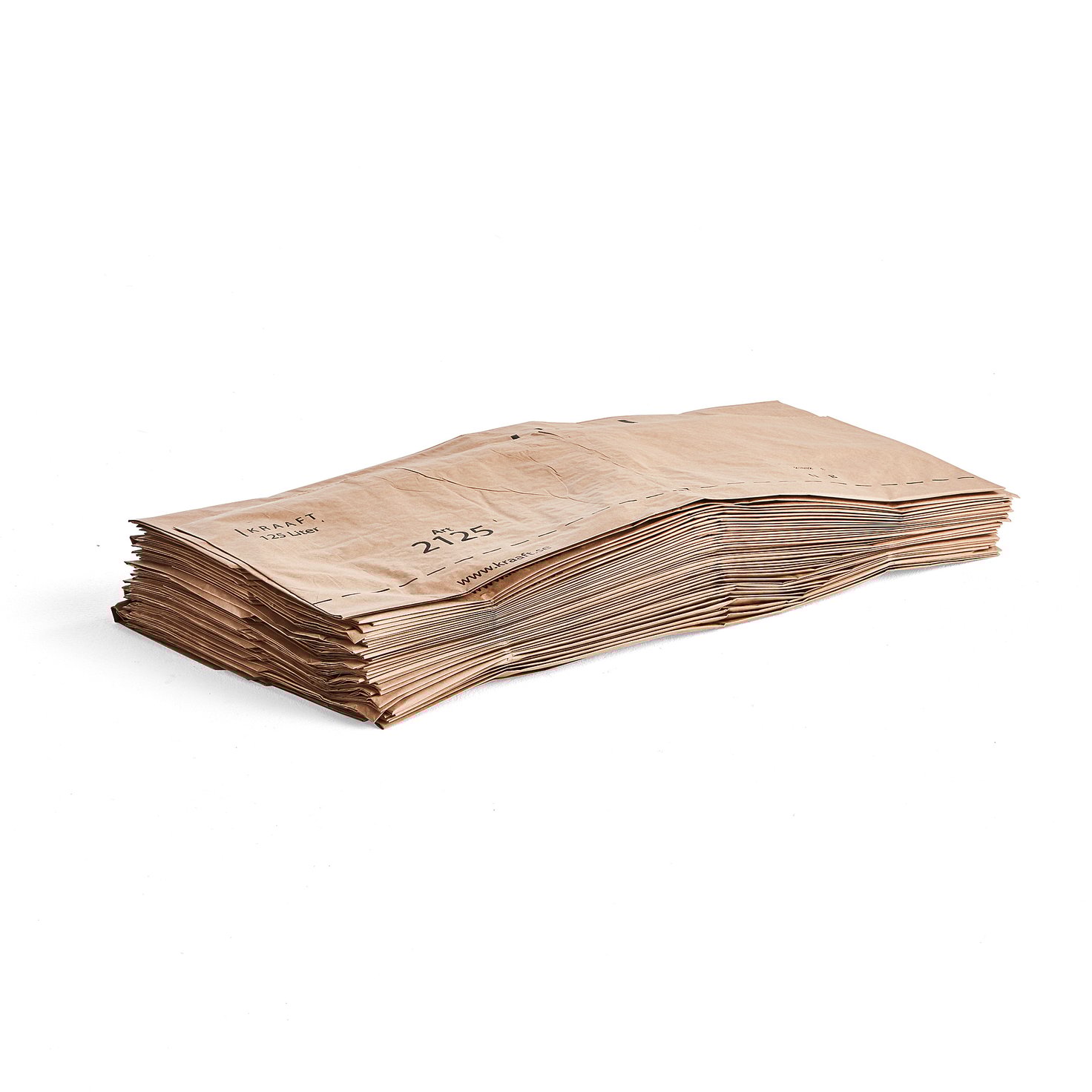 Reinforced paper sack, 50-pack, 125 L | AJ Products